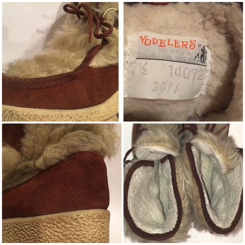 Vintage Yodeler’s Suede Sherpa Lined Snow Boots - Gem